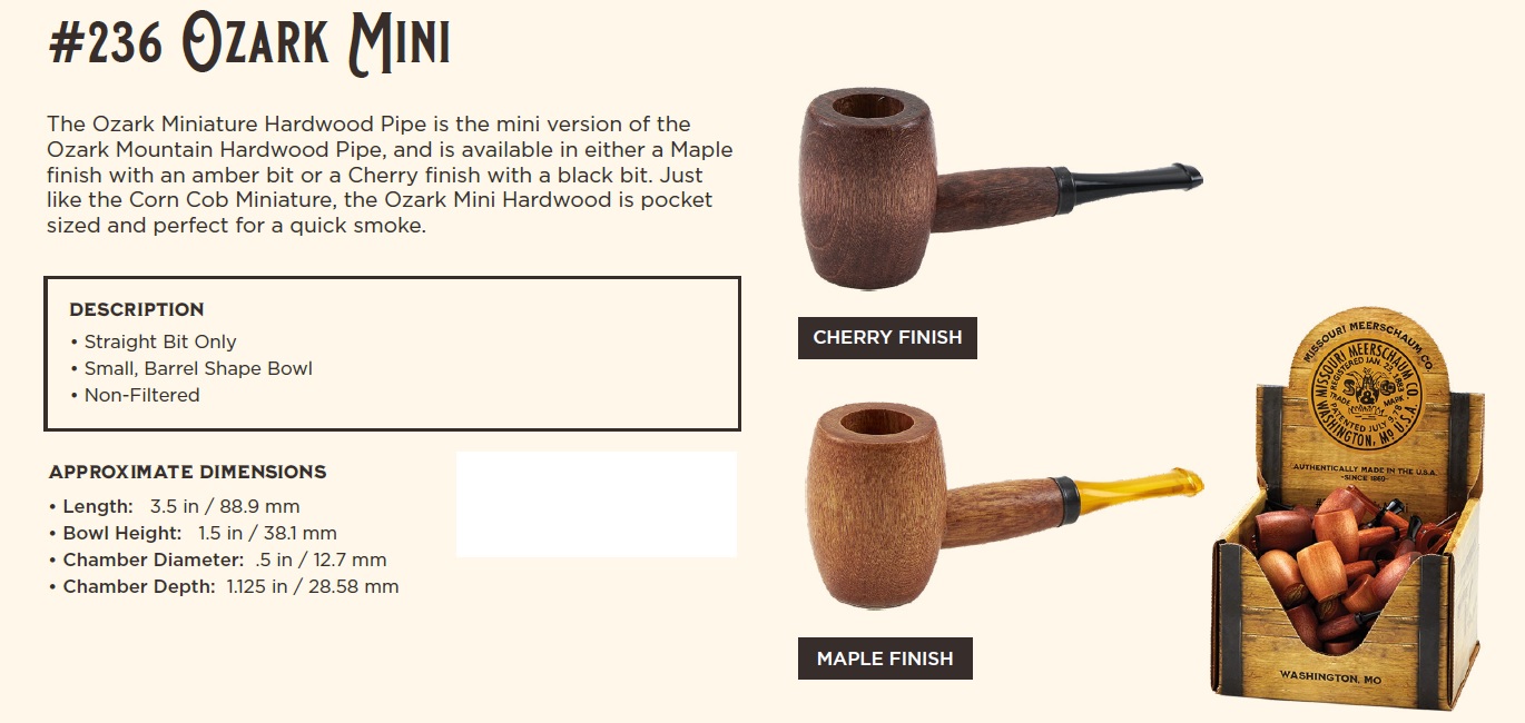 Ozark Miniature Hardwood Maple Barrel Pipe. - Pipo Market