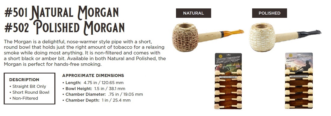 Morgan Corn Cob Pipe Nosewarmer style, no filter. - Pipo Market