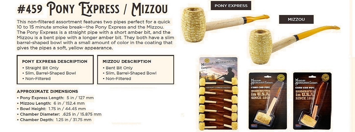 Mizzou and Pony Express Corn Cob Pipes - Pipo Market